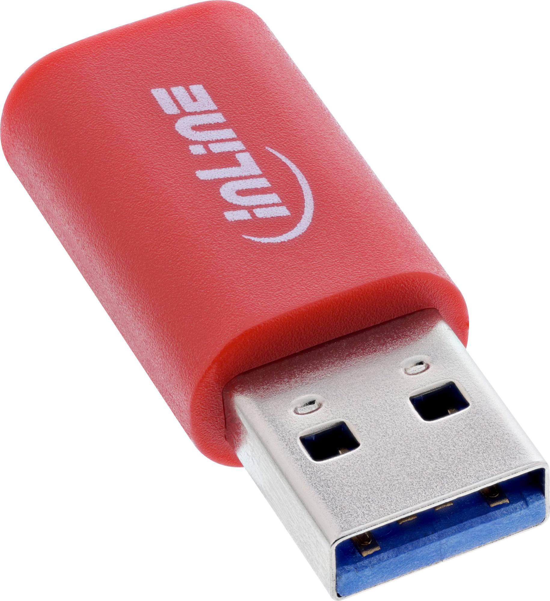 InLine USB-Datenblocker Adapter USB-A Stecker an USB-C Buchse 5 V 1.5 A ...