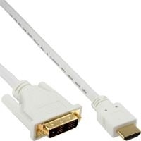 InLine® HDMI-DVI Kabel weiß/gold HDMI St auf DVI 18+1 St 17662U
