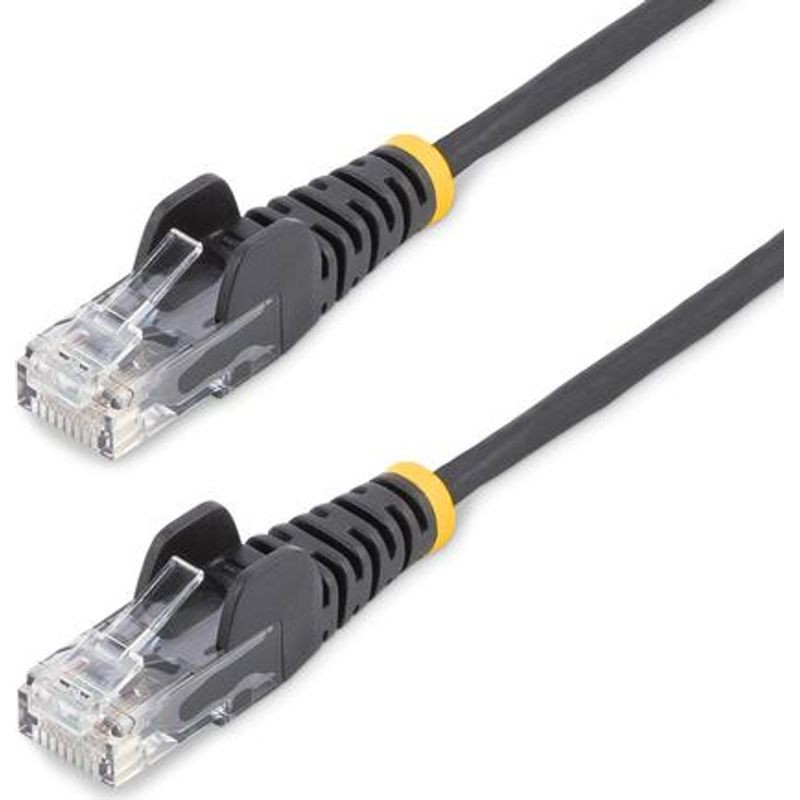 STARTECH 25CM BLACK SLIM CAT6 CABLE SNAGLESS RJ45 UTP PATCH CABLE ...