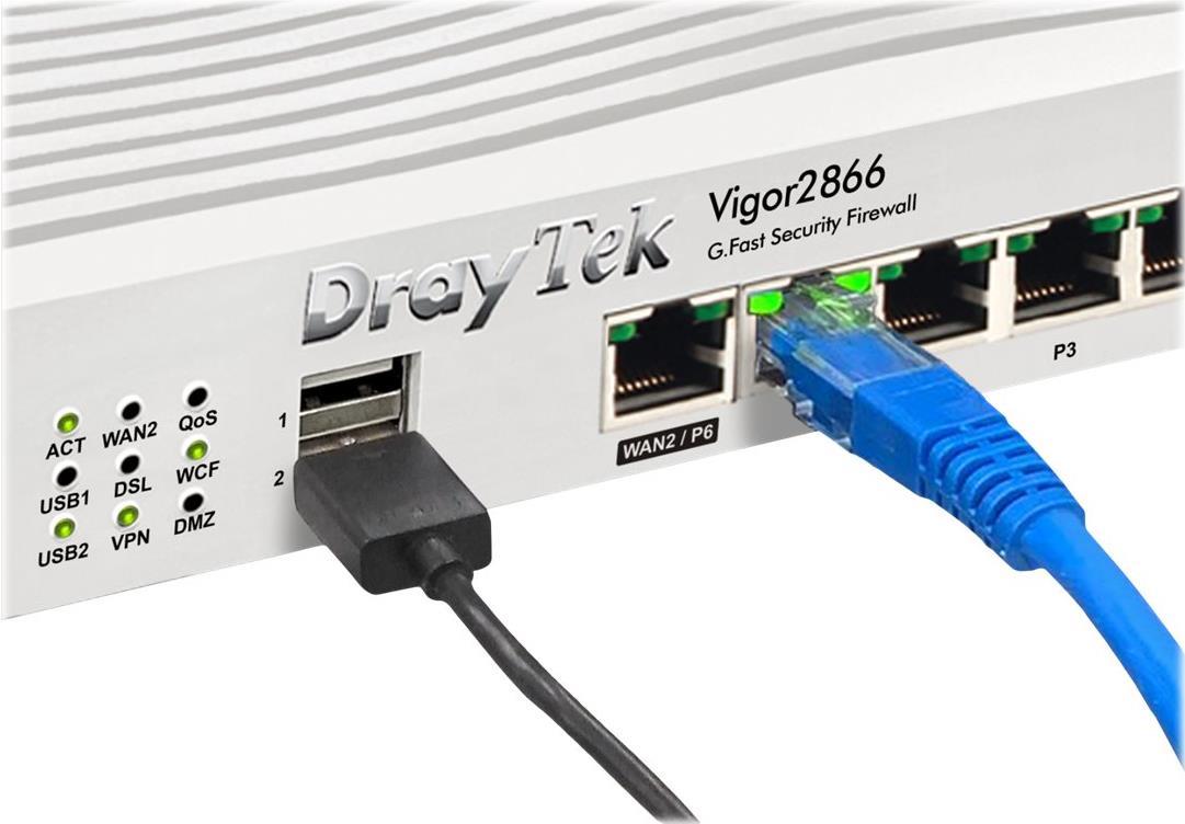 Draytek Vigor 2866 Router DSL-Modem 5-Port-Switch V2866-DE-AT-CH