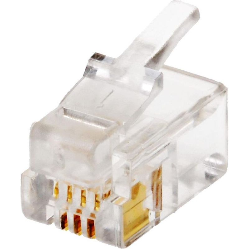 Helos Modularstecker 4P4C RJ10 VPE 100 Stück Western-Stecker 4-polig 130385