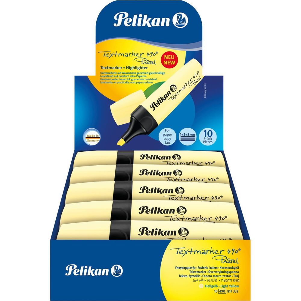 Pelikan Textmarker 490 Pastel, Hellgelb, 10 ST in FS (817332) einfach ...