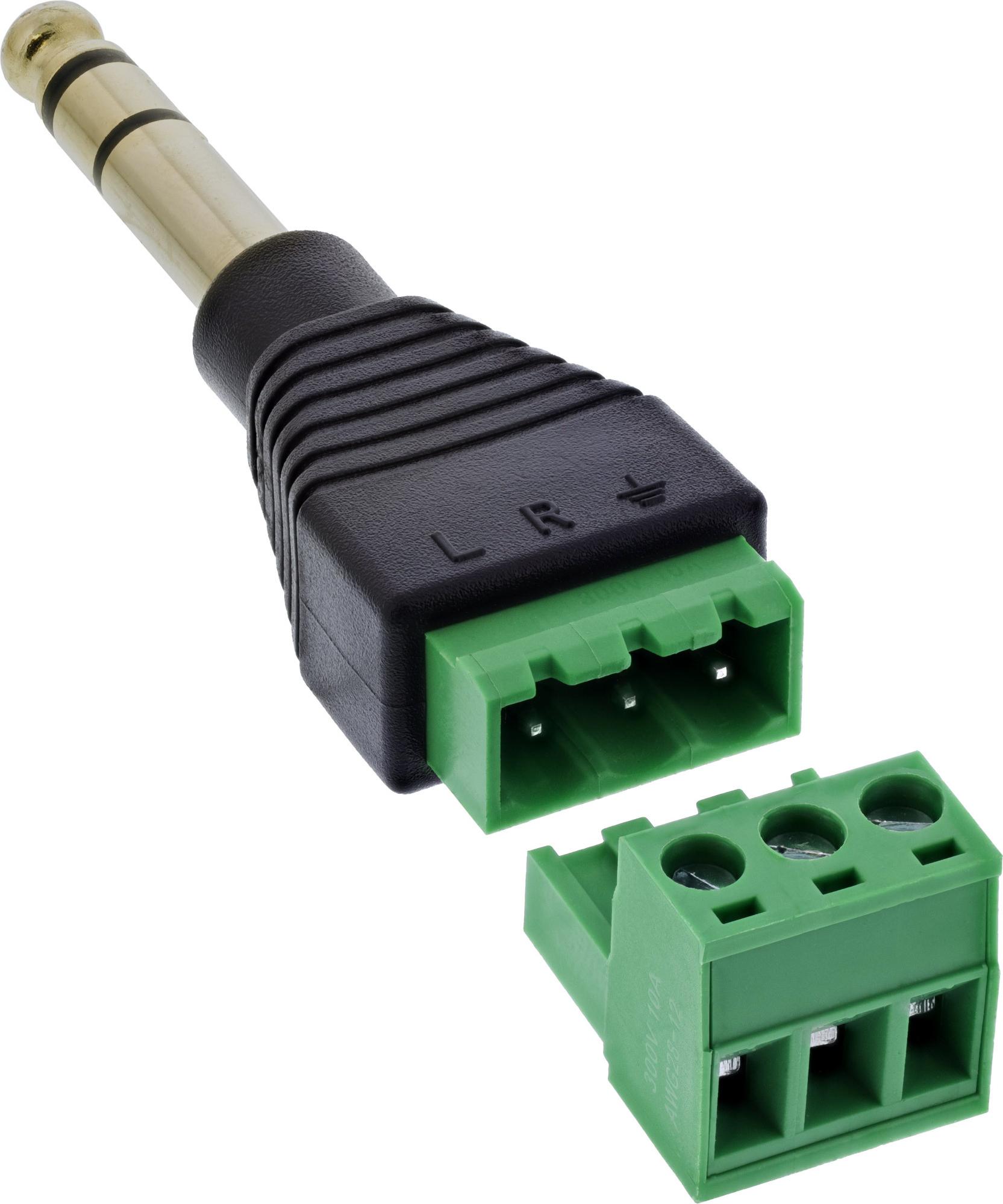 InLine 6,35mm Klinkenstecker an Terminalblock 92504L